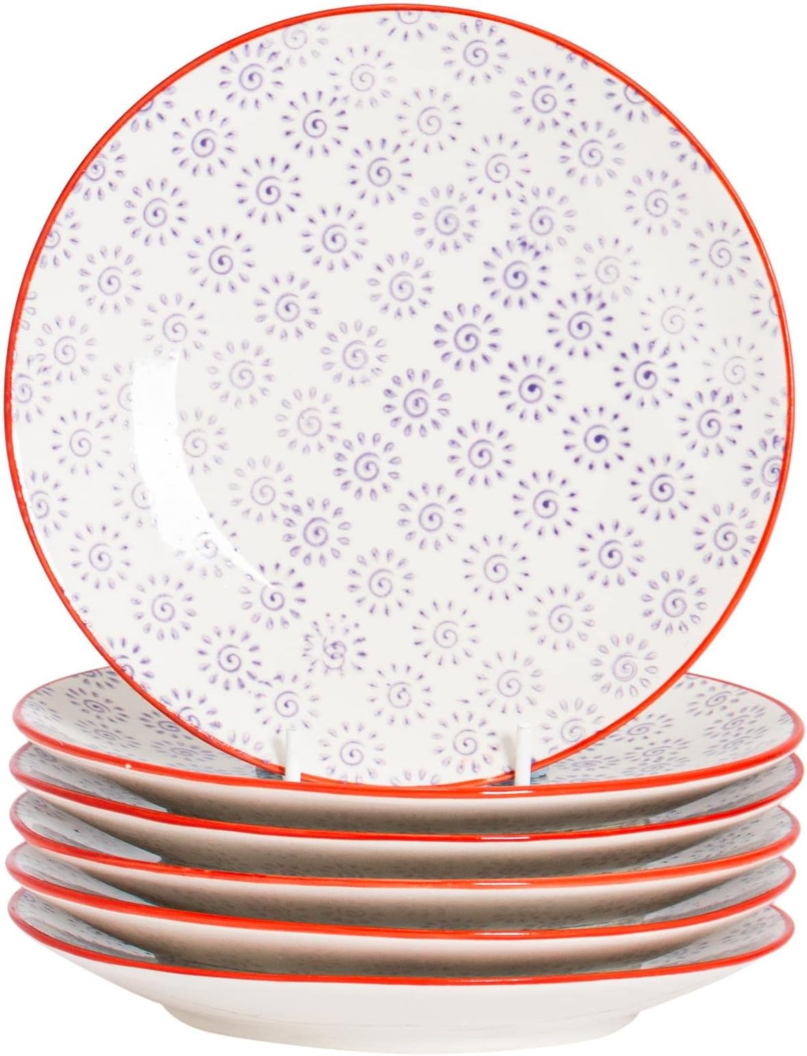 Nicola Spring 6 Piece Hand-Printed Side Plate Set - Japanese Style ...