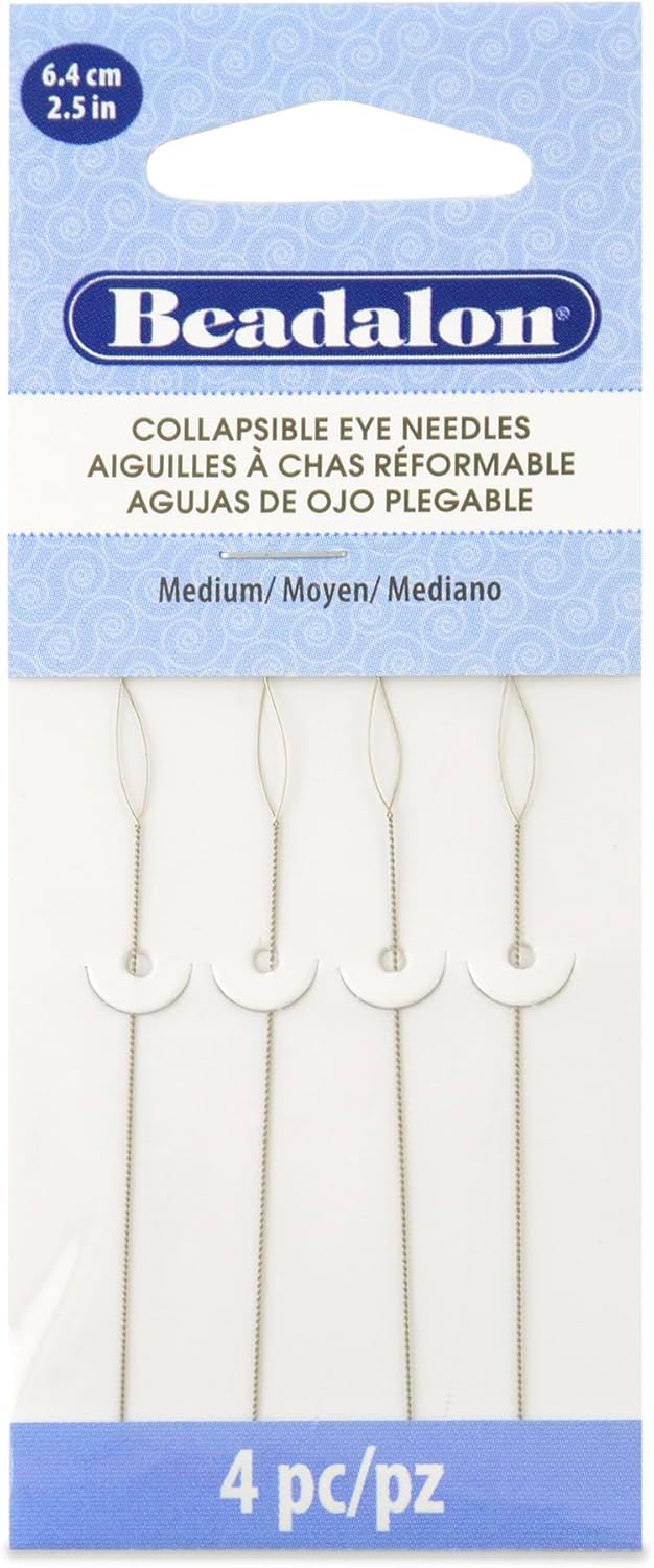 Amazon.com: Beadalon Collapsible Eye Beading Needles, Medium 0.36 mm ...