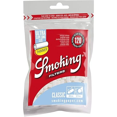 Buy Smoking Classic Ultra Slim Long Filters 120(Pack of 3 Pouches ...