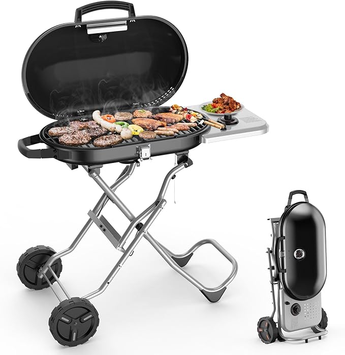 Amazon.com: Joy Pebble Portable Propane Gas Grill, 15000BTUS,BBQ Gas ...