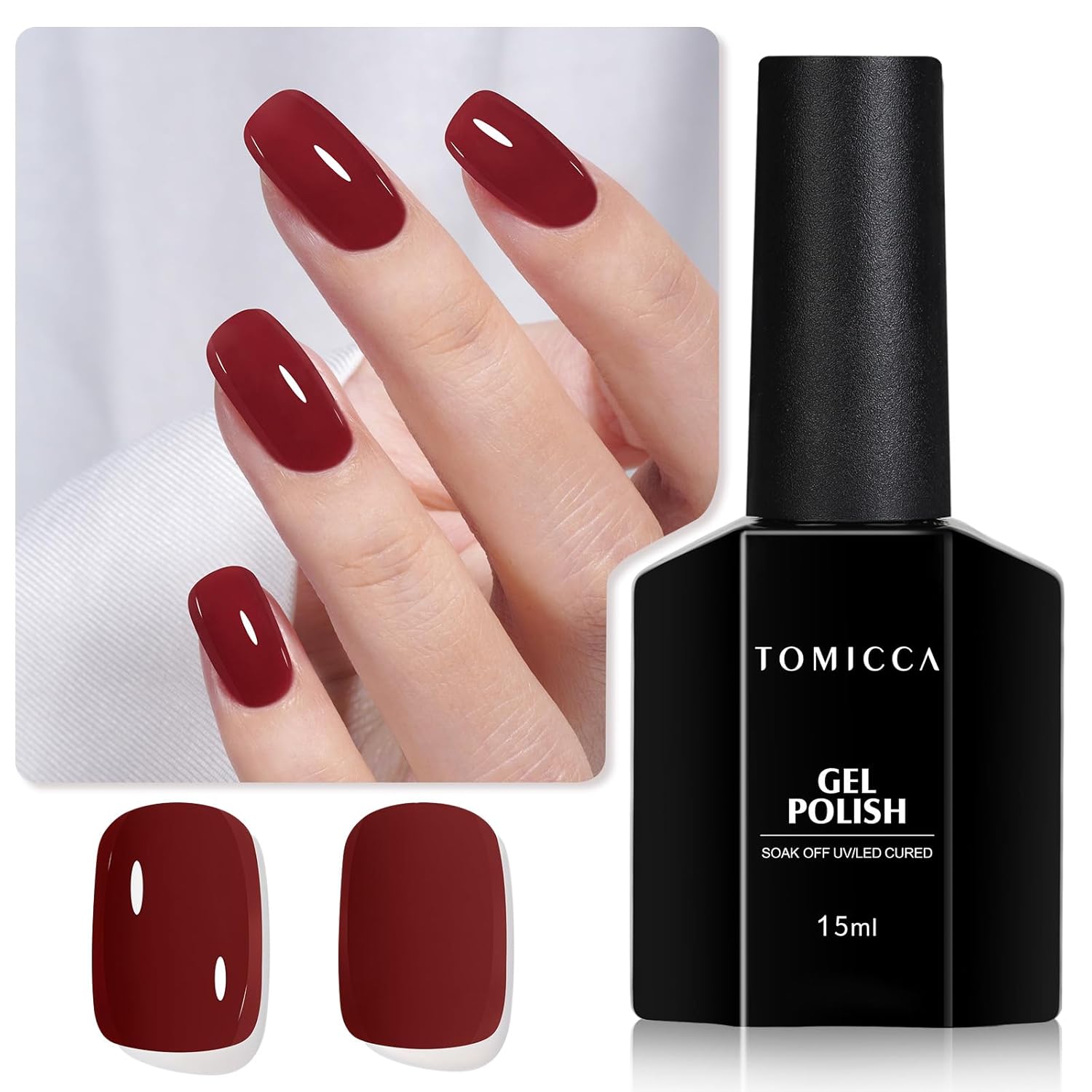 Amazon.com : TOMICCA Sheer Red Gel Nail Polish, Jelly Red Gel Polish ...