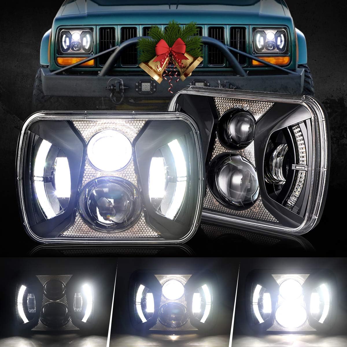 Amazon.com: COWONE 7x6 inch Led Headlights 5x7 inch Headlamp Hi/Low ...
