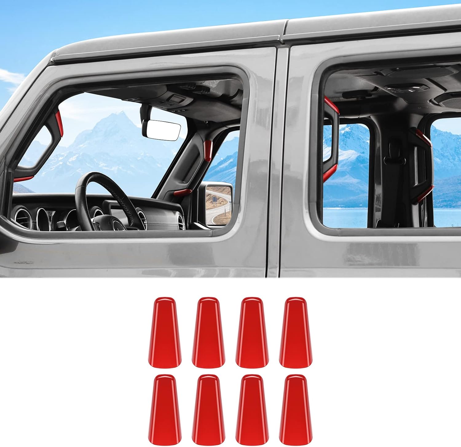 Amazon.com: SQQP A B Pillar Grab Handles Trim Cover 8Pcs Compatible ...