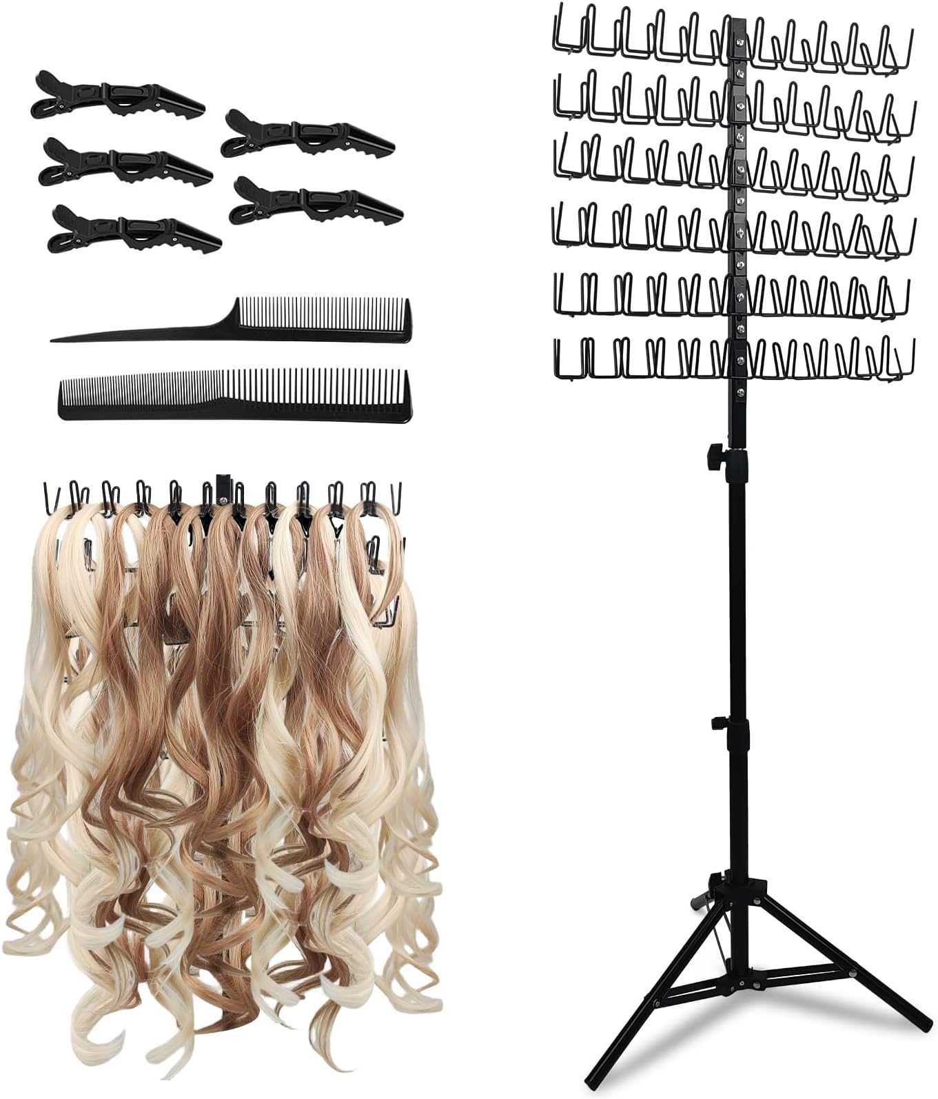 Amazon.com: BRIAN & DANY Braiding Hair Rack, Height Adjustable Braiding ...