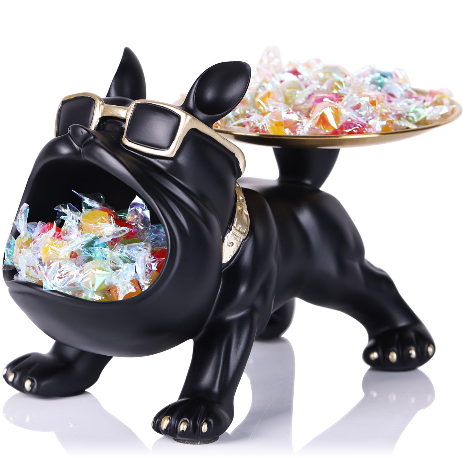 Amazon.com: XMGZQ Bulldog Tray Statue,Bulldog Candy Dish Key Holder ...