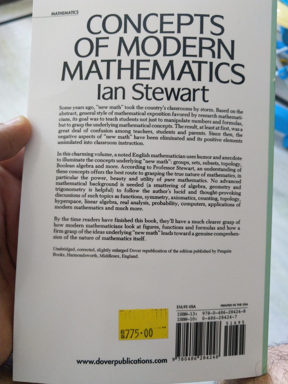 Concepts of Modern Mathematics (Dover Books on Mathematics) : Stewart ...