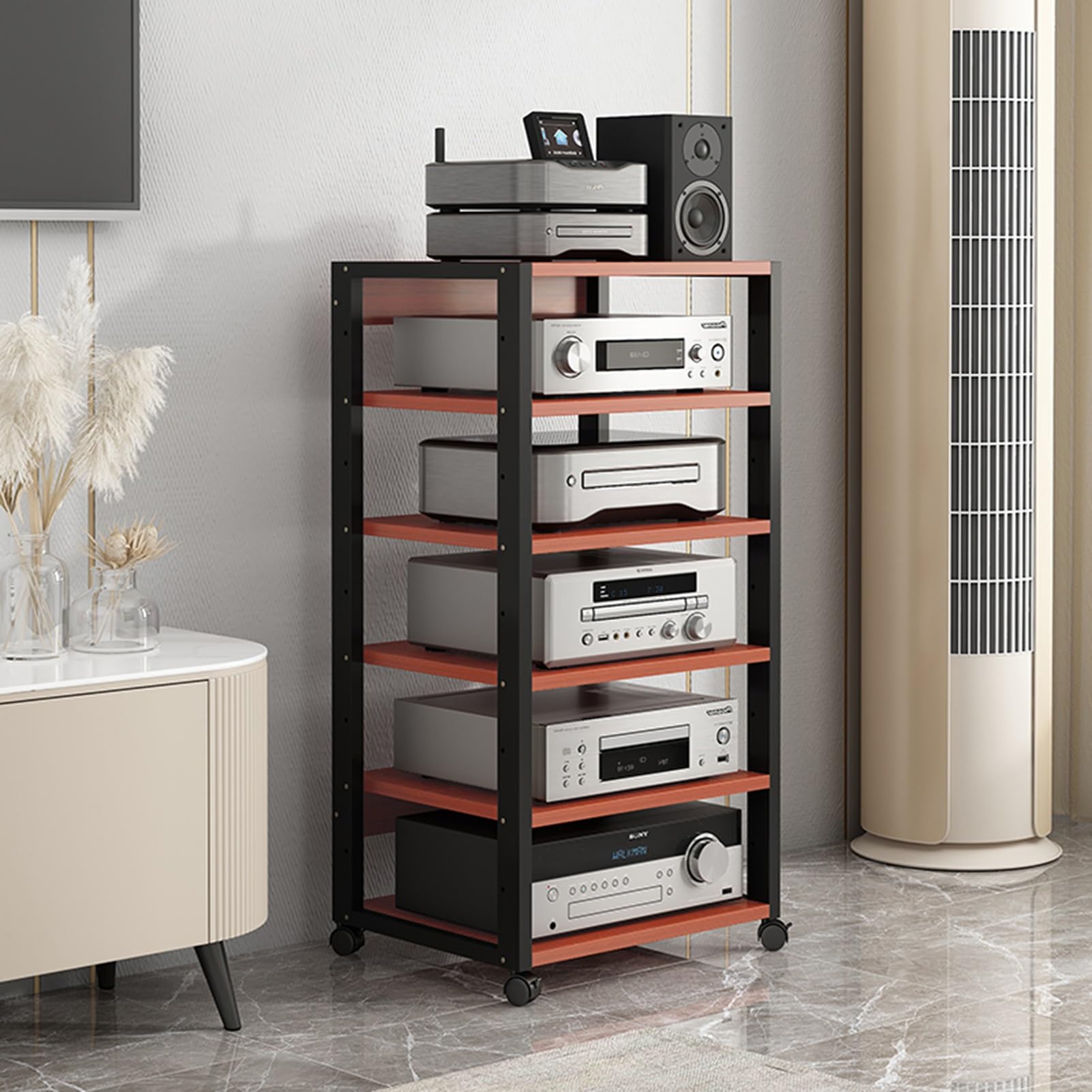 Av Storage Cabinet High Density Movable Cabinet Shelf For Audiovisual