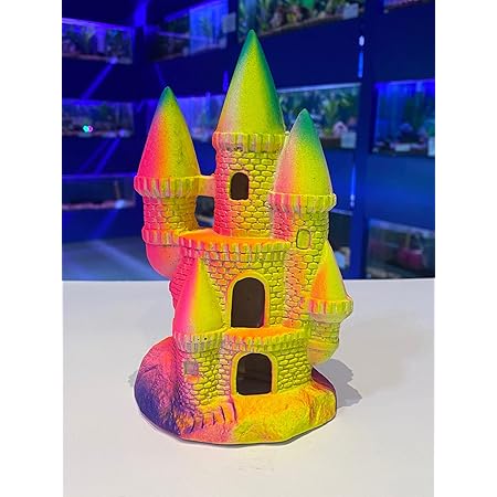 Mezzaluna Gifts Colourful Fluoro Ceramic Princess Castle Aquarium Fish ...