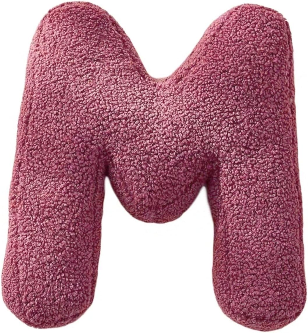 Amazon.com: huraty Soft Initial Letter Pillow Lambs Wool Alphabet M ...