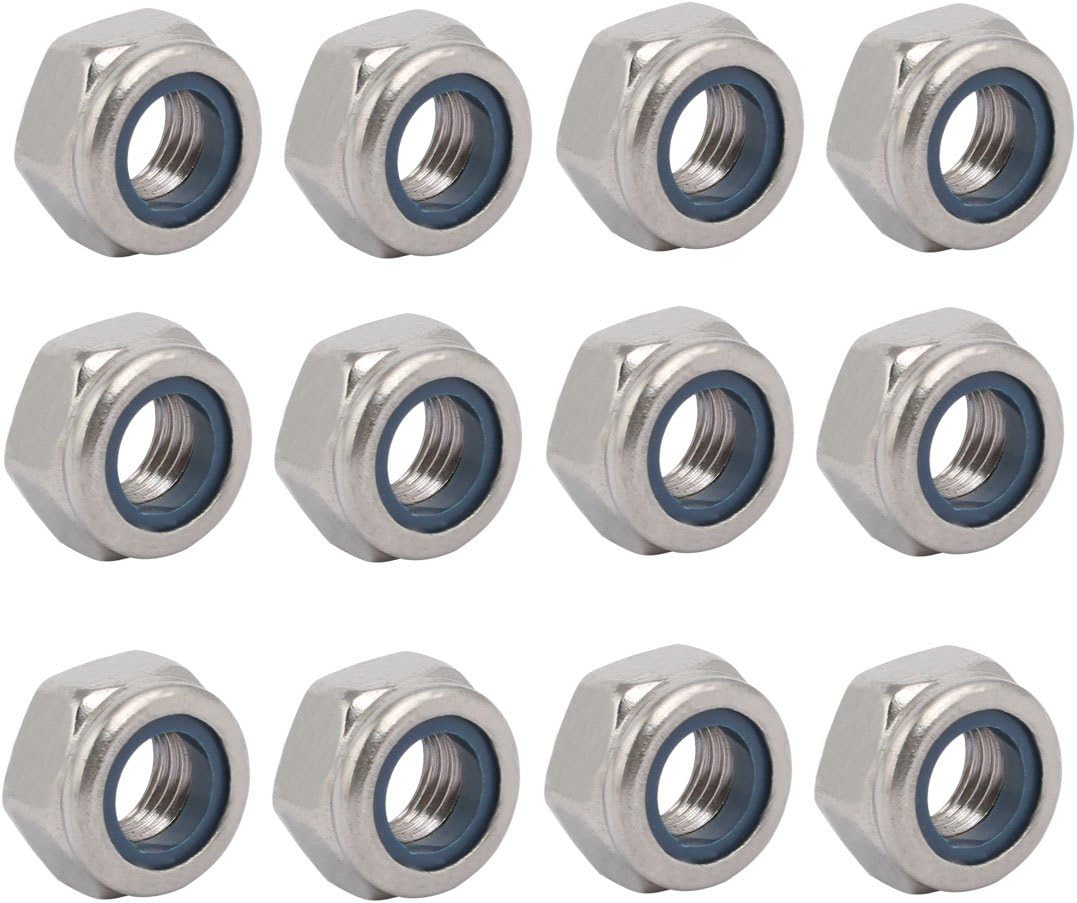 sourcing map 4 Stück M10 x 1,25mm Stellschraube Flanschmuttern Metrisch ...