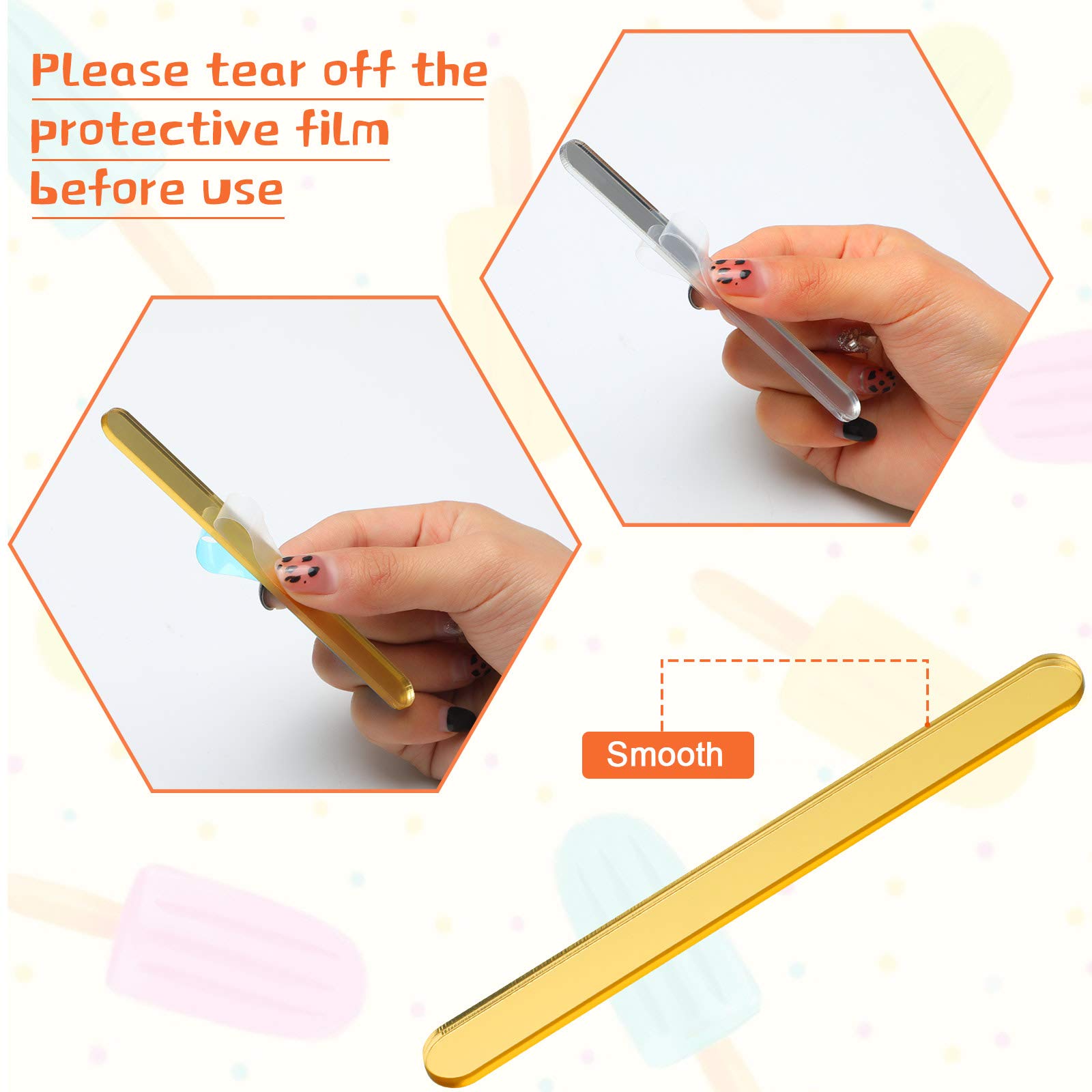 Snapklik.com : 30 Pcs Gold Silver Cakesicle Sticks 4.5 Inches Reusable ...