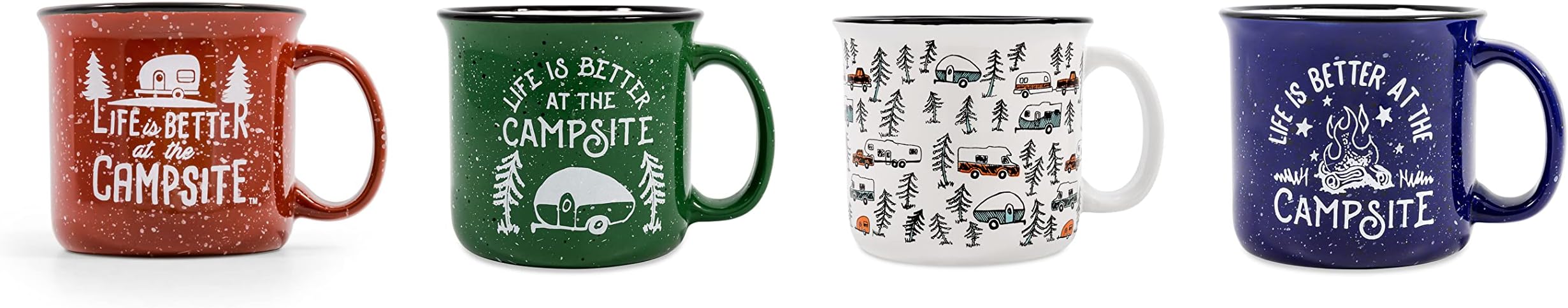Amazon.com: Ceramic Coffee Mug - 15 oz Retro Inspired Camping Mug - for ...