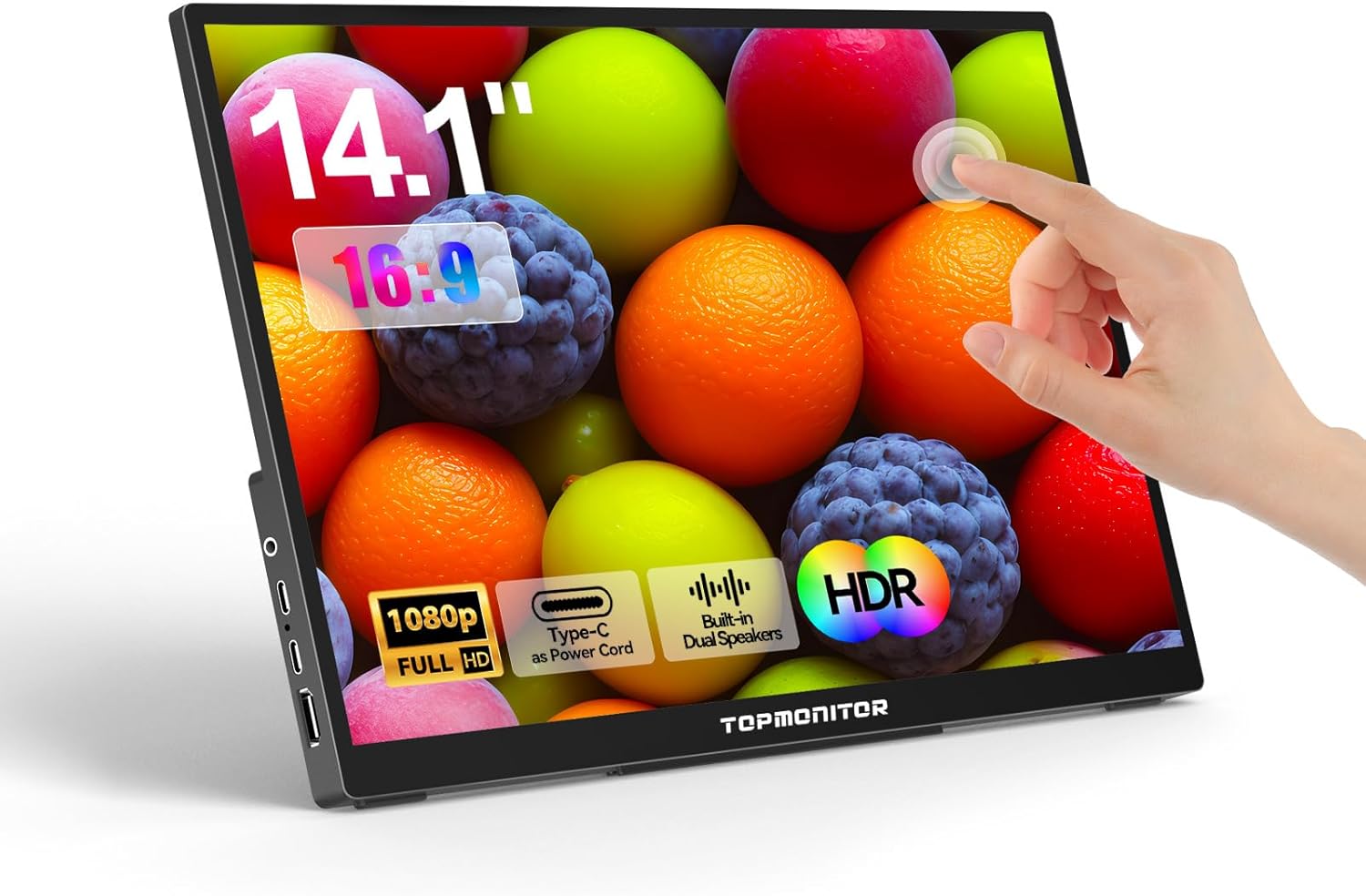 Amazon.com: Portable Monitor Touchscreen,14.1'' 1080P 10-Point Touch ...