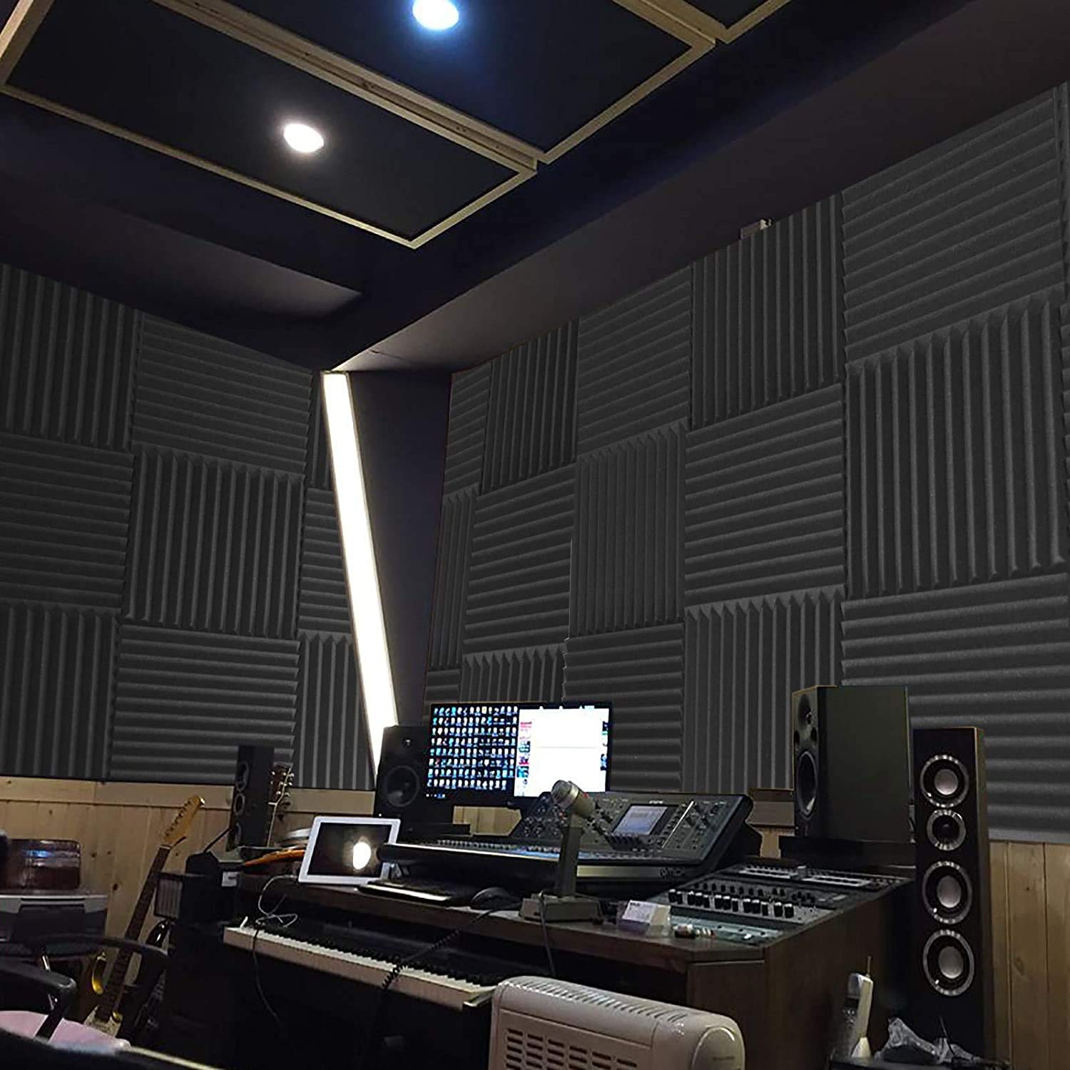 Recording Studio Foam Wall 50pcs * Black Acoustic Foam Soundproof