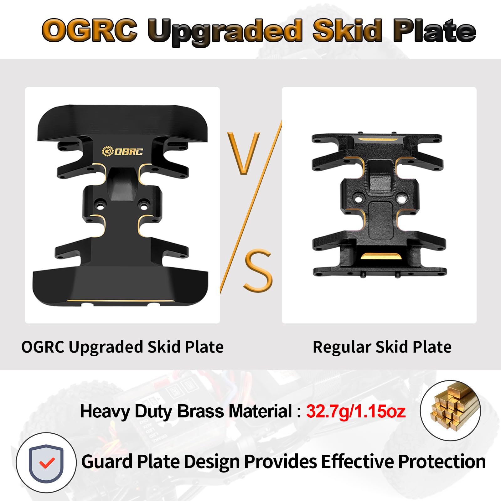Snapklik.com : OGRC 32g Brass Skid Plate Heavy Counterweight Center ...