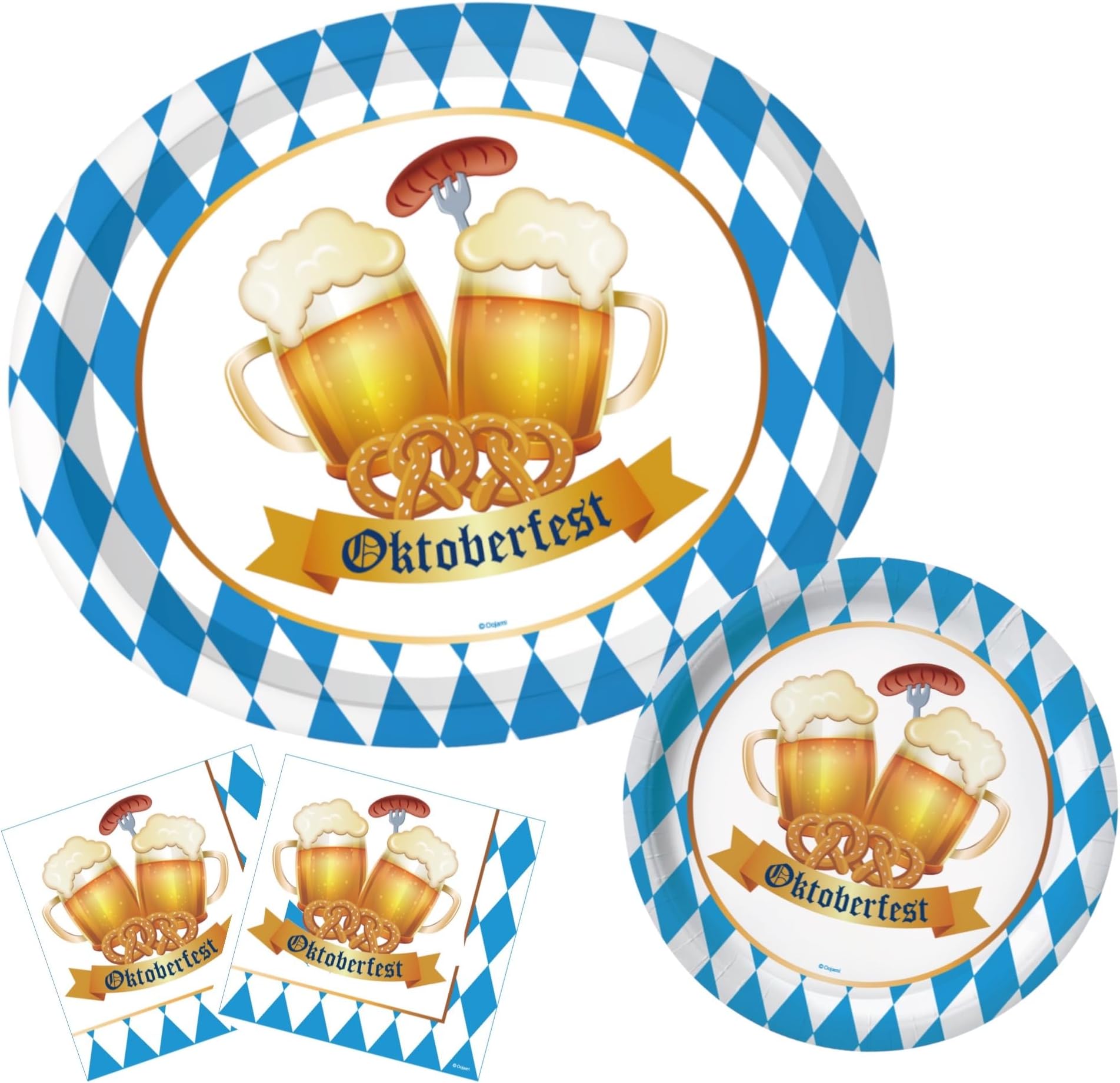 Amazon.com: Oojami Serves 25 Oktoberfest Party Supplies 25-9" Dinner ...