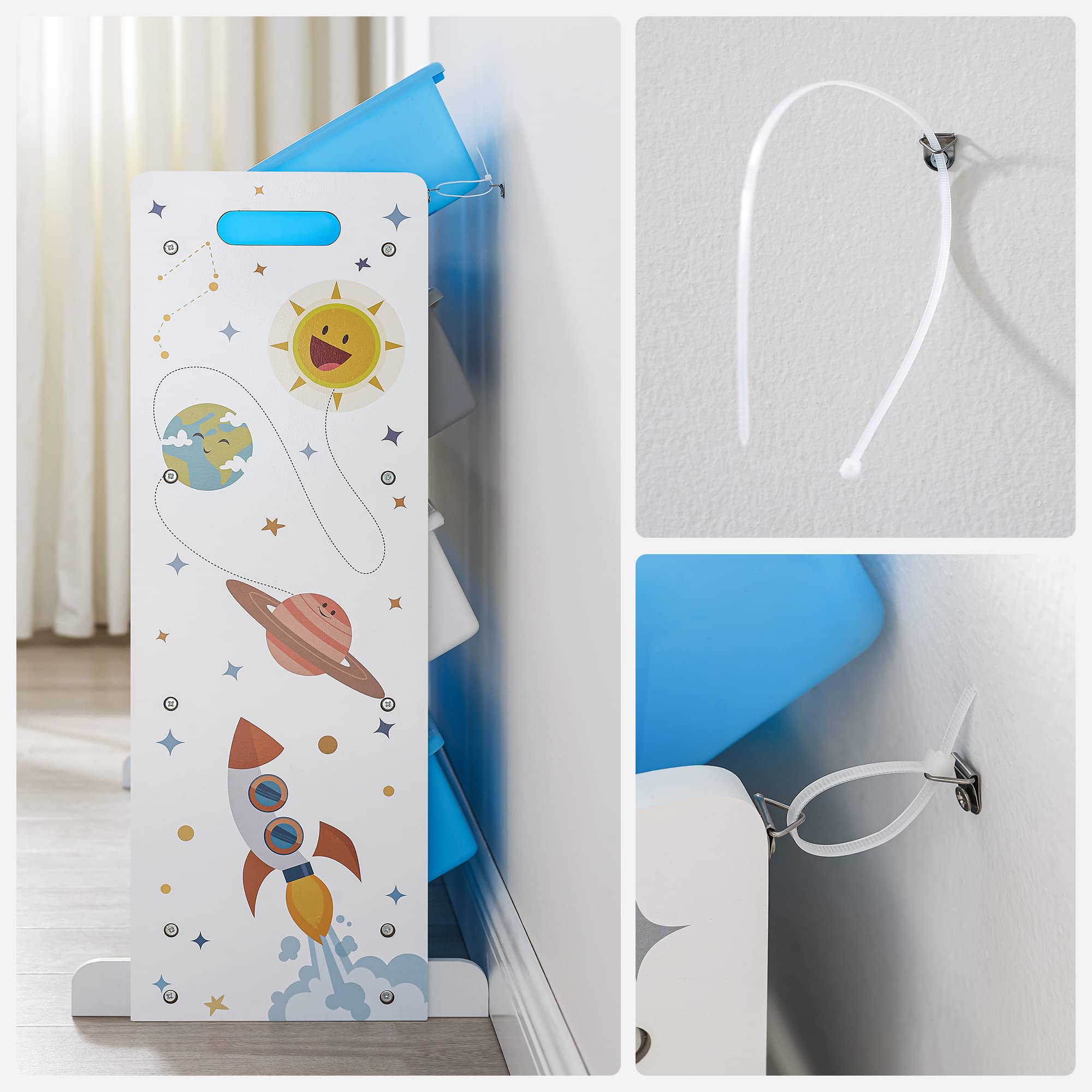 SONGMICS Kid's Large Toy Storage Unit with 16 Removable Bins, for ...