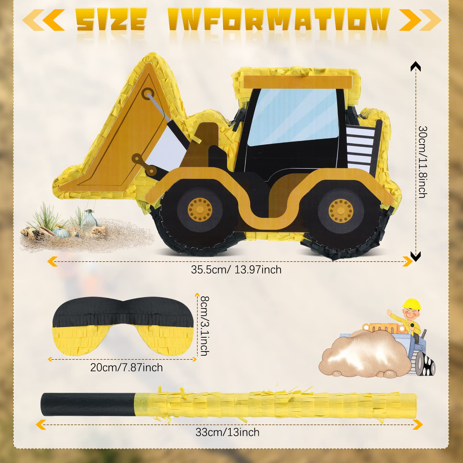 Snapklik.com : Kids Dump Truck Pinata Construction Birthday Party ...