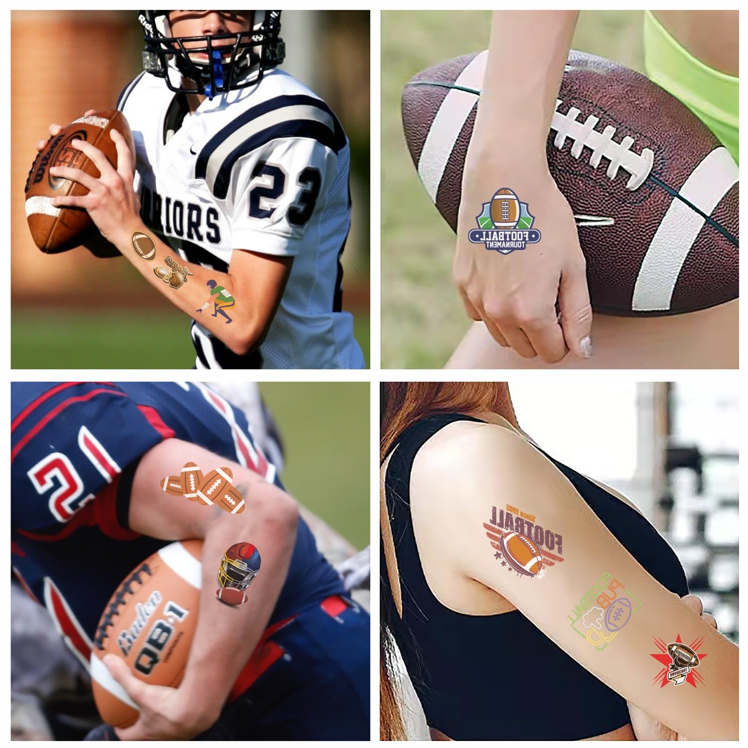 Snapklik.com : Football Face Tattoos, 10 Sheets Rugby Body Temporary ...