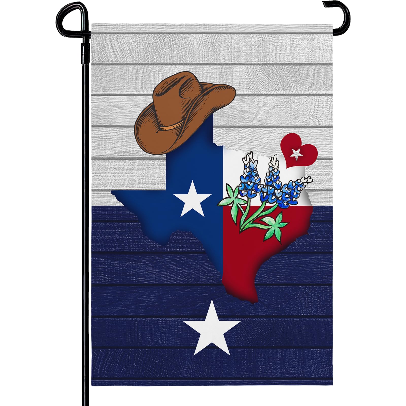 Amazon.com : Dacawin Texas Bluebonnet Garden Flag Cowboy Hat Texas ...