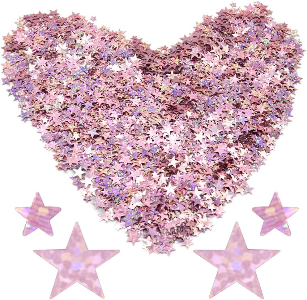 Amazon.com: CEEYSEE 60g/2.1oz Glitter Star Confetti 6/10mm Metallic ...