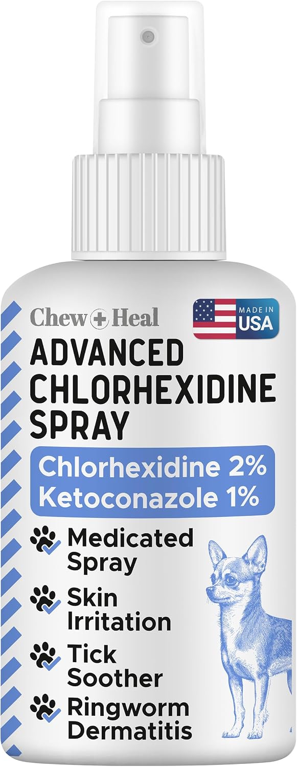 Chew + Heal Labs Medicated Dog Paw Spray - 120ml Advanced Chlorhexidine ...