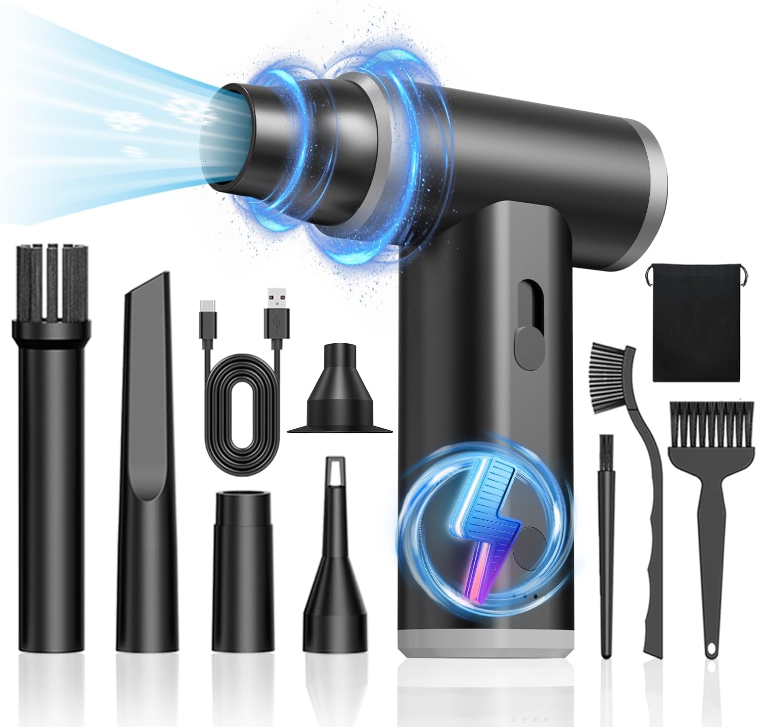 Compressed Air Duster,Mini Air Duster Metal Design Enhanced Powerful ...