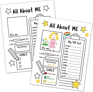 Amazon.com: TENTADO 25 Colorful Read All About Me Posters For ...