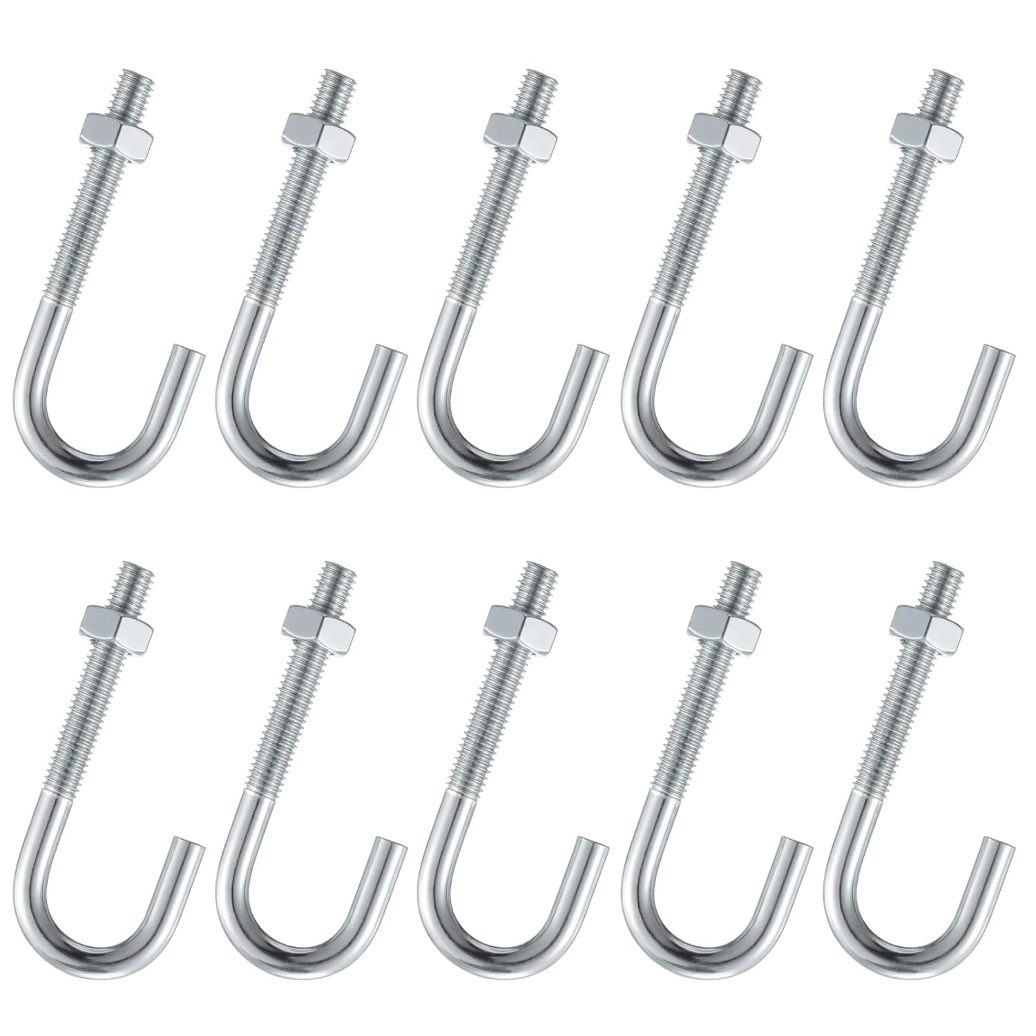 Amazon.com: Otoolling 20 Pcs 3/8" x 3-3/4" J Bolt with Nut Galvanized ...