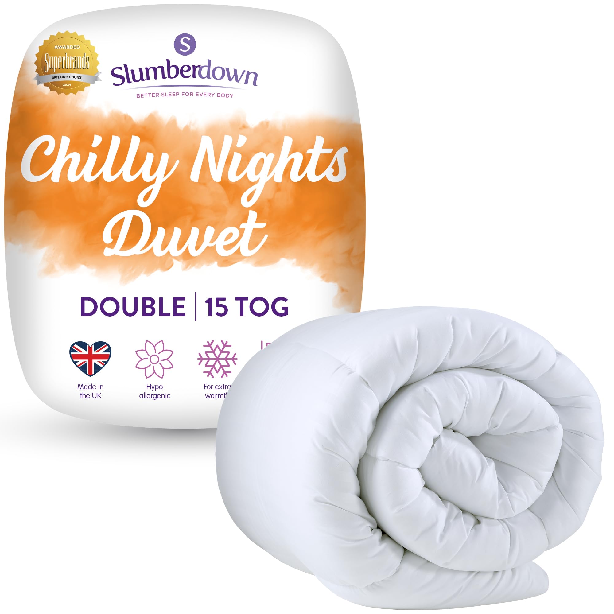Slumberdown Chilly Nights Double Duvet - 15 Tog Extra Warm & Thick ...