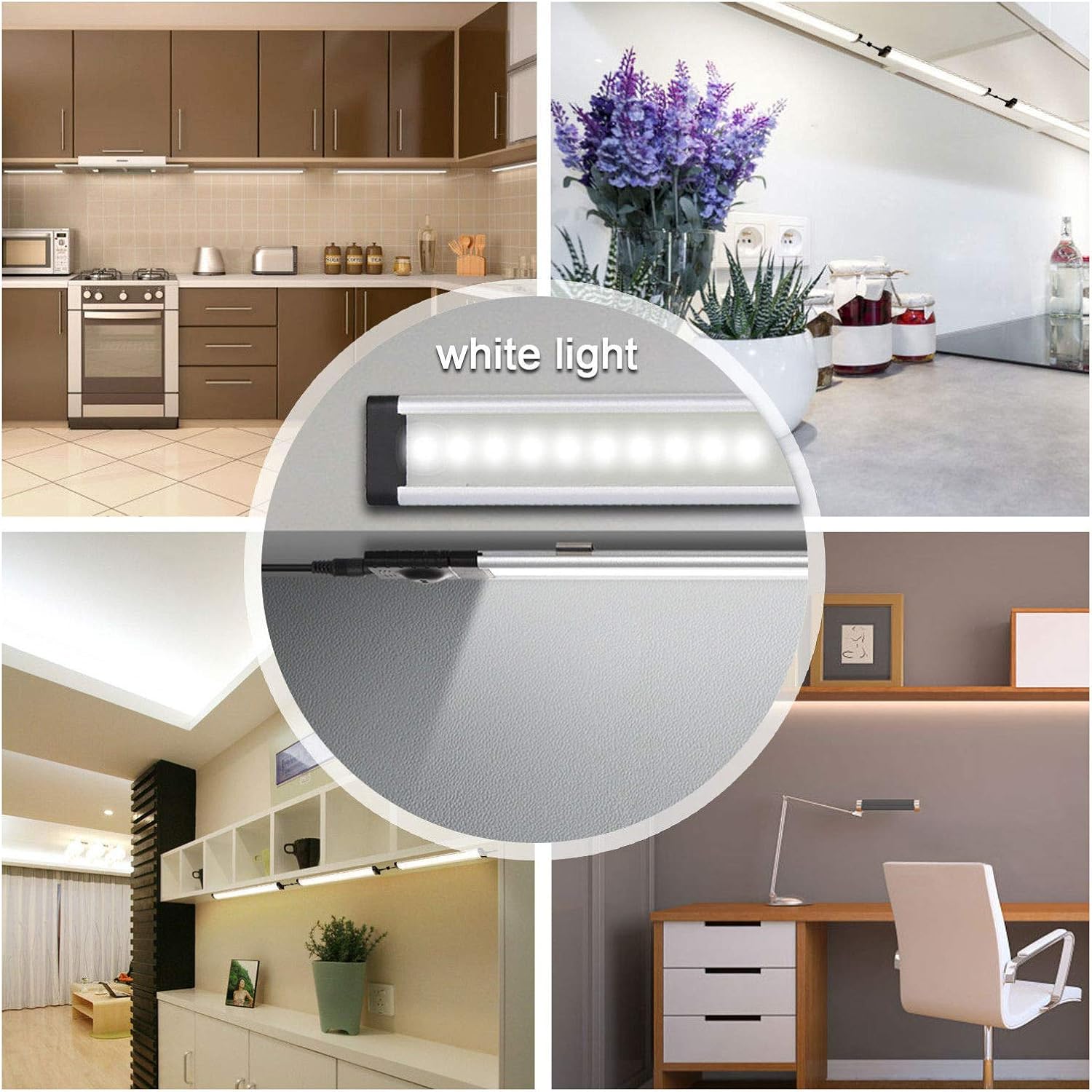 3pcs LED Under Cabinet Lighting Dimmable Kitchen Light Bar Under ...