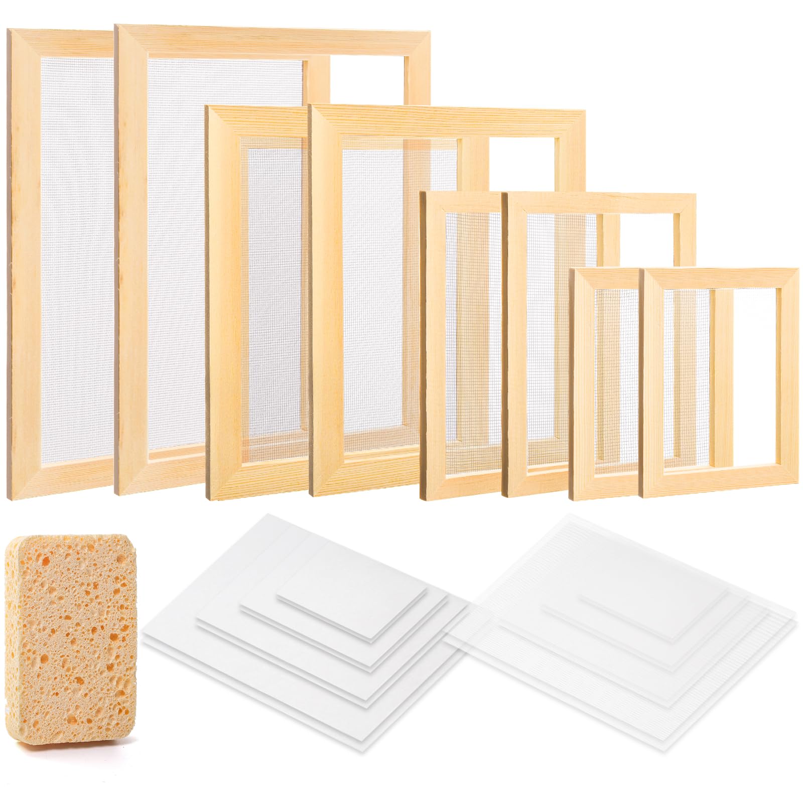 Amazon.com: Okllen Set of 4 Paper Making Screen Kit, Wooden Paper ...