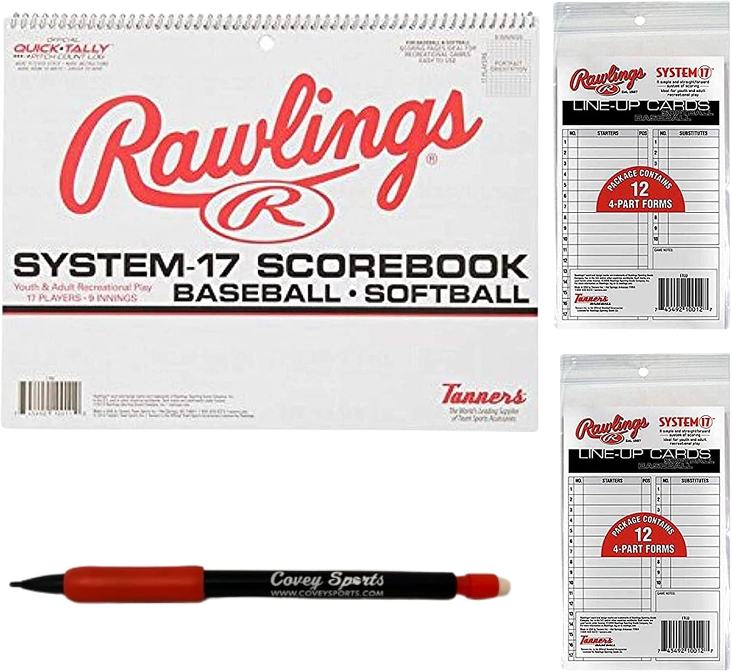 Amazon.com : System-17 Baseball Softball Scorebook and 24 Lineup Cards ...