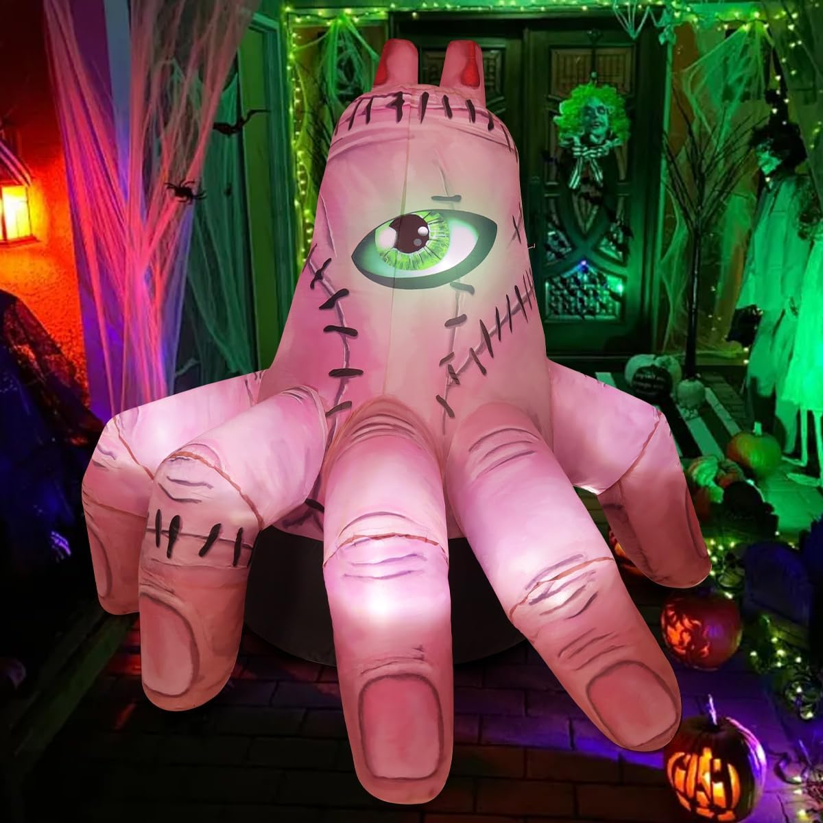 Amazon.com: 6 Foot Halloween Inflatable Monster Hand with Eyeball LED ...