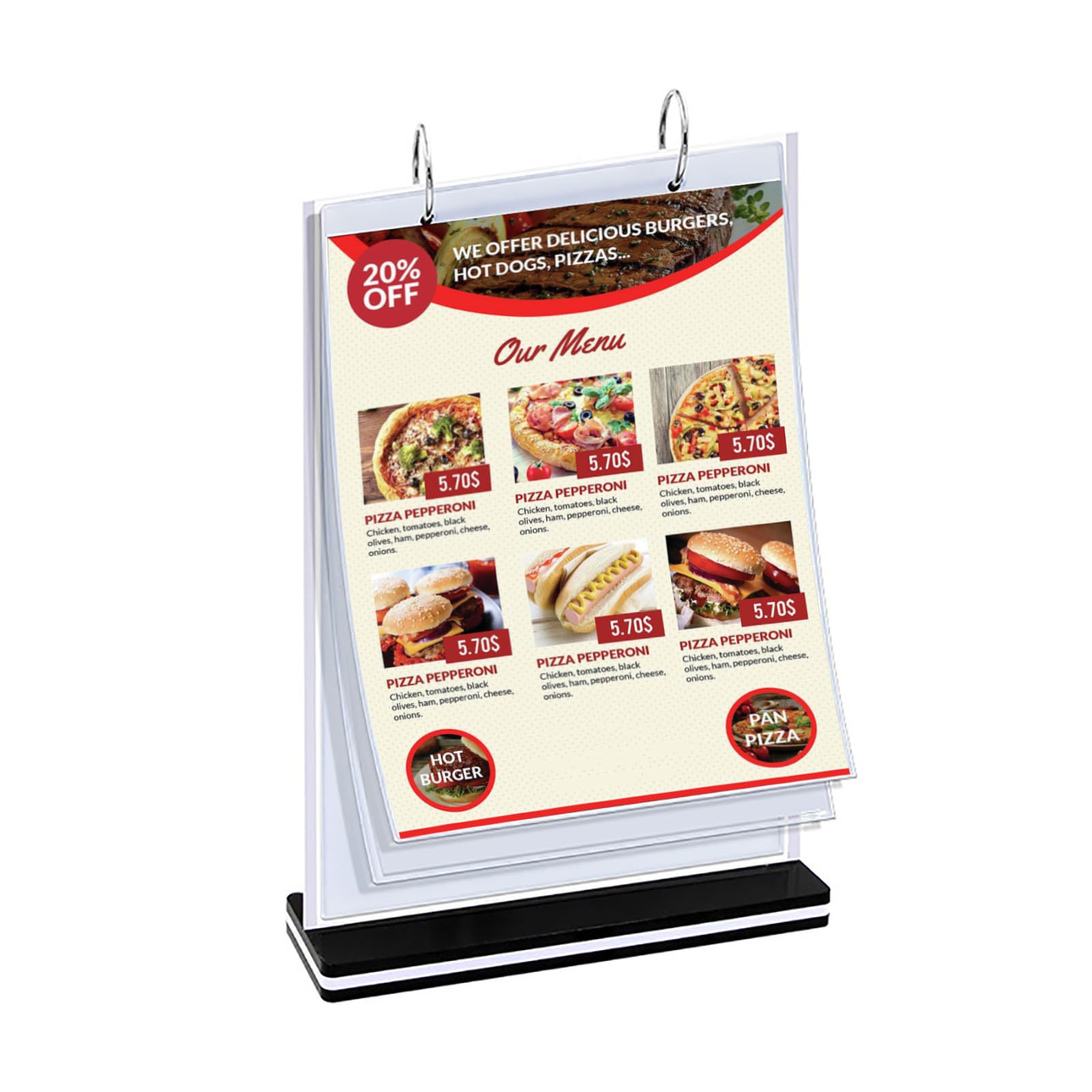 Amazon.com: Multi-Page Flip Acrylic Display Stand - T-Shaped 6.1x9.1 ...
