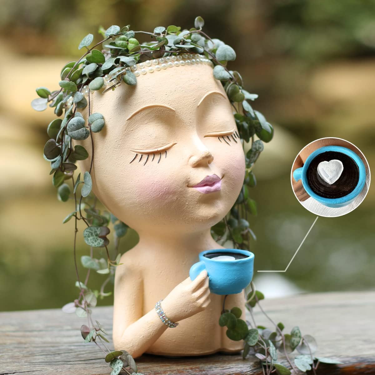 Amazon.com: COMODID Face Planter Pot with a Base- Face Flower Pot for ...