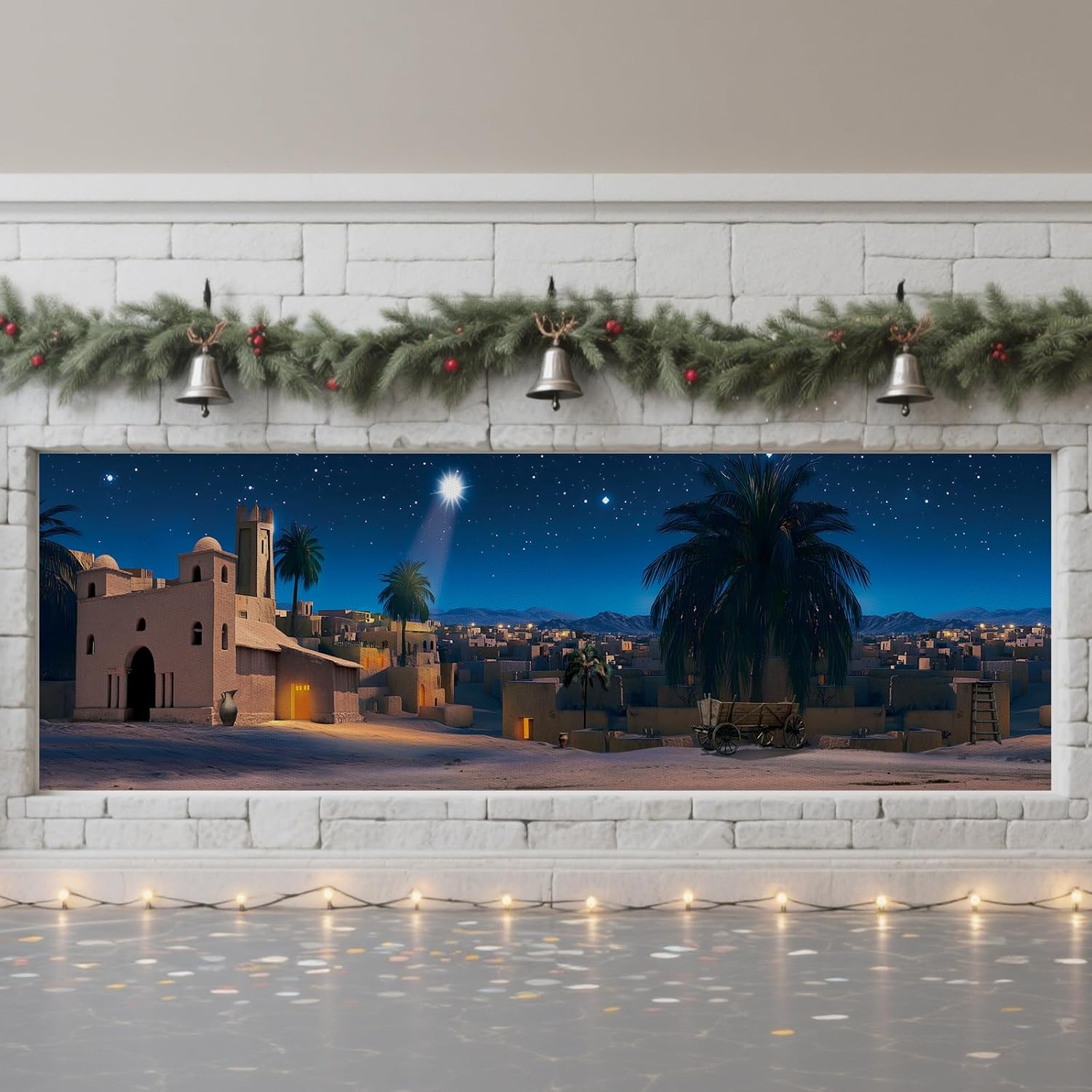 Amazon.com : Mindsoft 18 x 6 ft Bethlehem Cityscape Scene Plastic ...