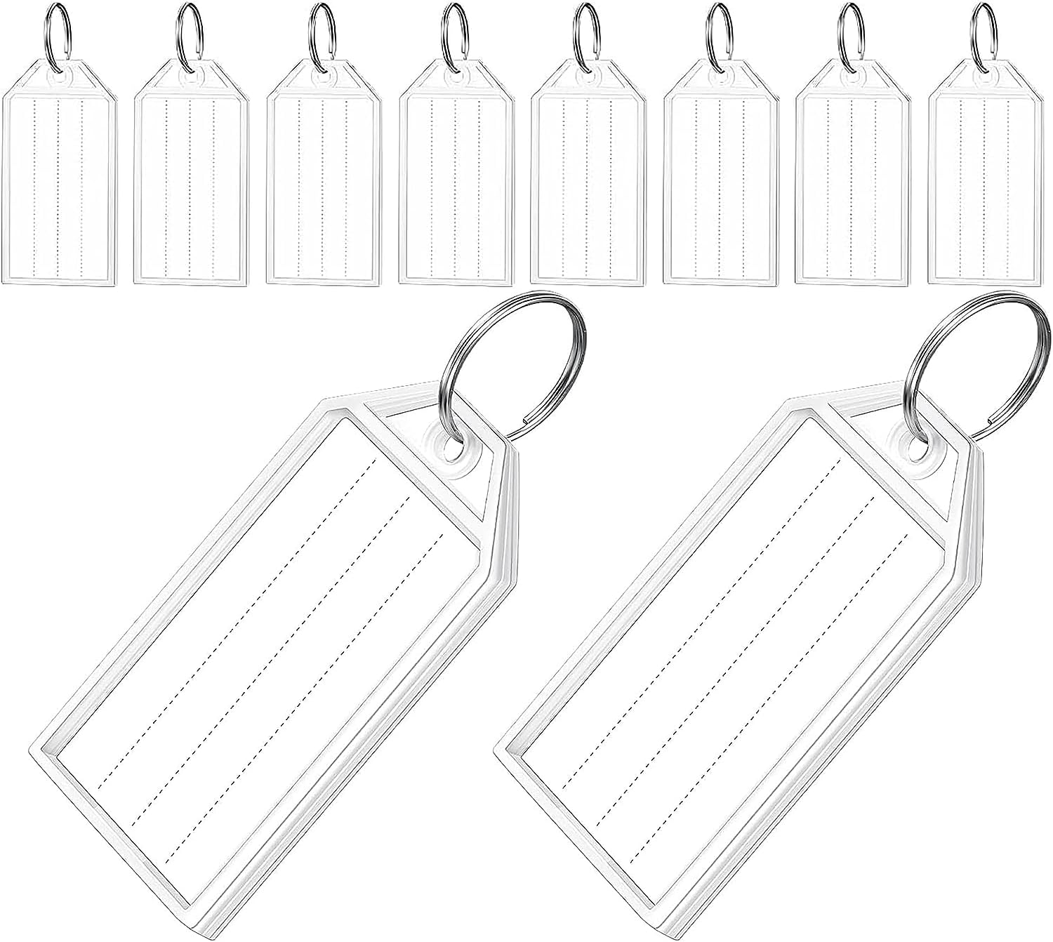 Key Tags with Labels and Key Rings, 10 PCS Plastic Key Fobs for ...