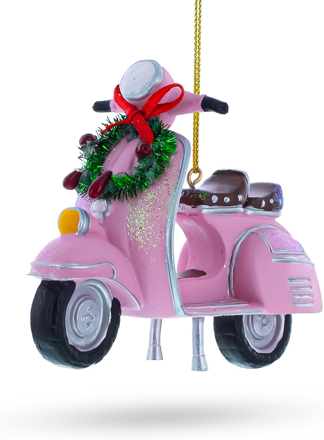 Amazon.com: Retro Scooter with Festive Wreath Christmas Ornament ...