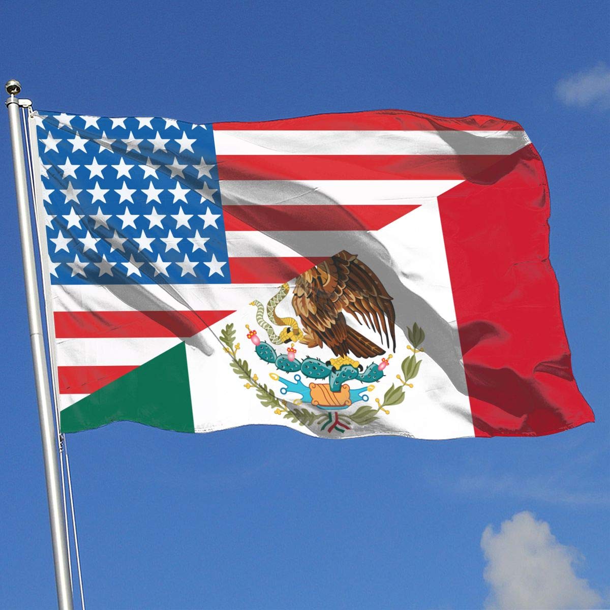 Mexican And American Flag Together