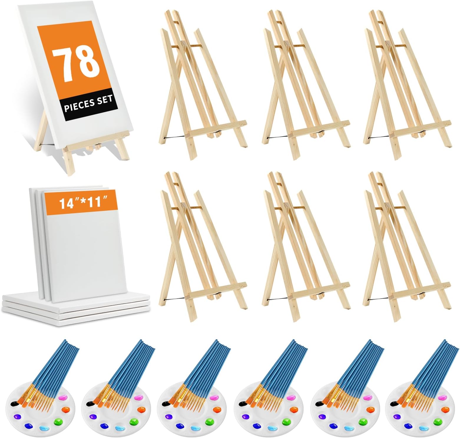 Amazon.com: Easel with Canvas Set 78 Pcs Painting Supplies Kit ...