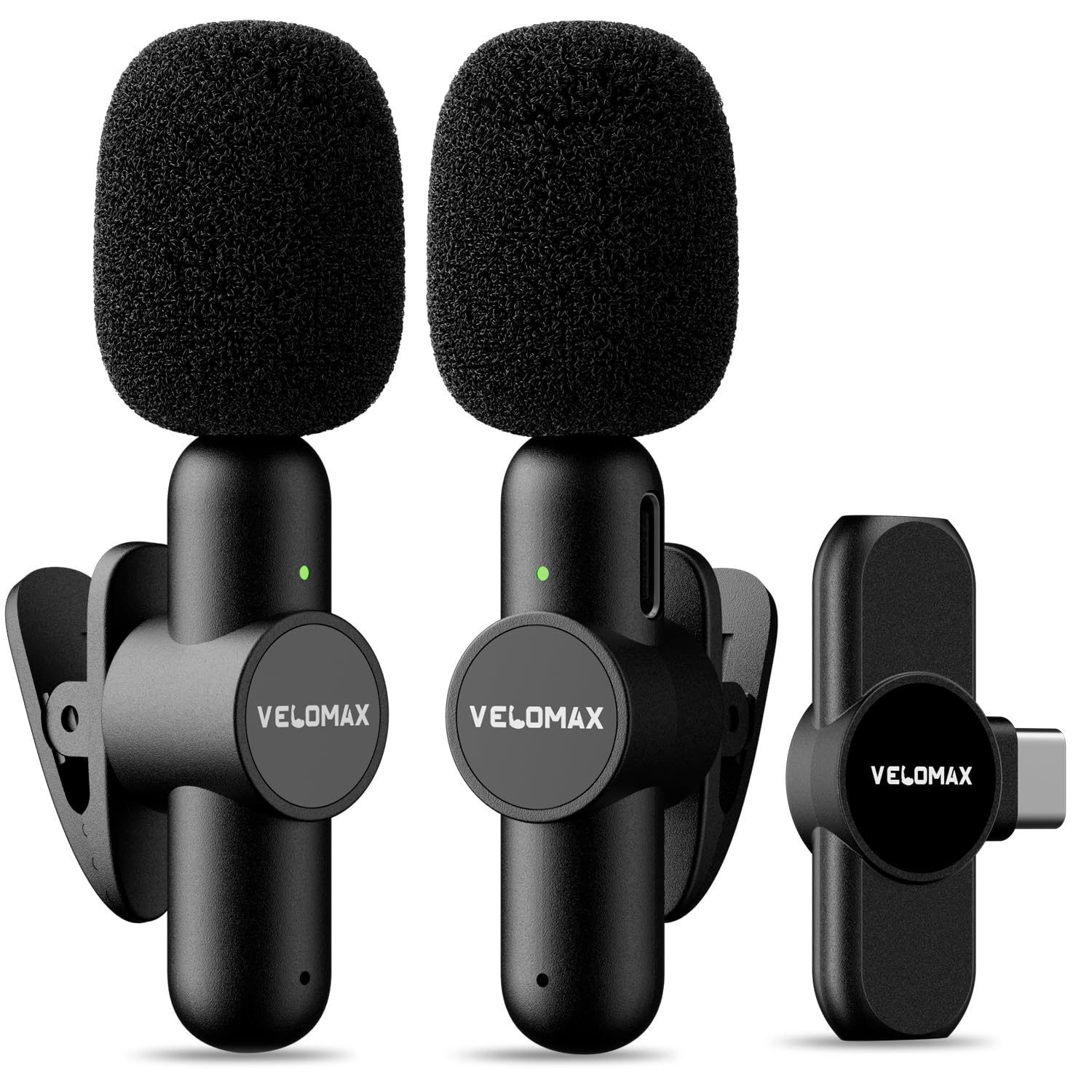 VELOMAX Wireless Mic with Noise Reduction,Wireless Mic for Youtubers,30 ...