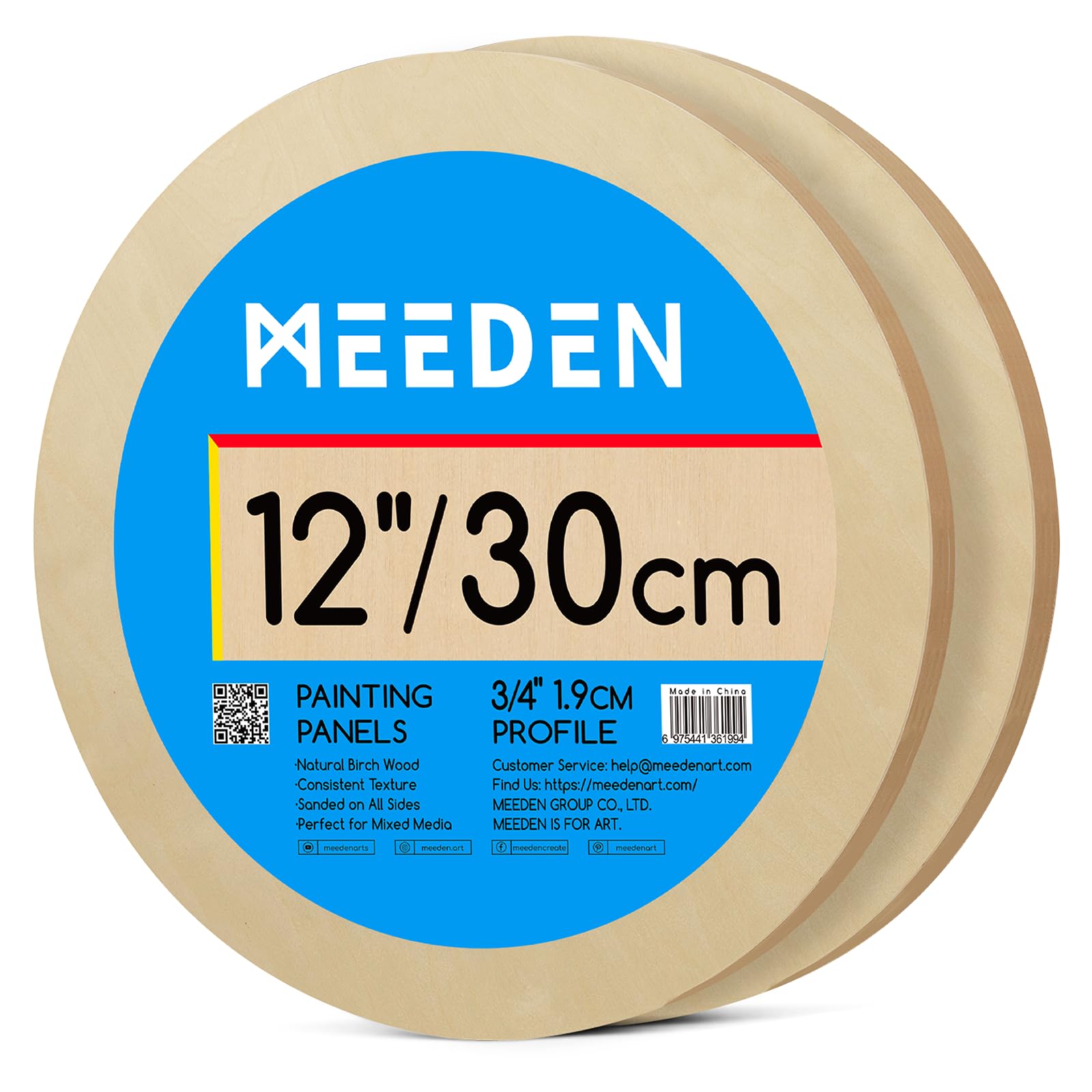 Amazon.com: MEEDEN Round Wood Canvas Panels: 3/4" Deep 12" Dia Round ...