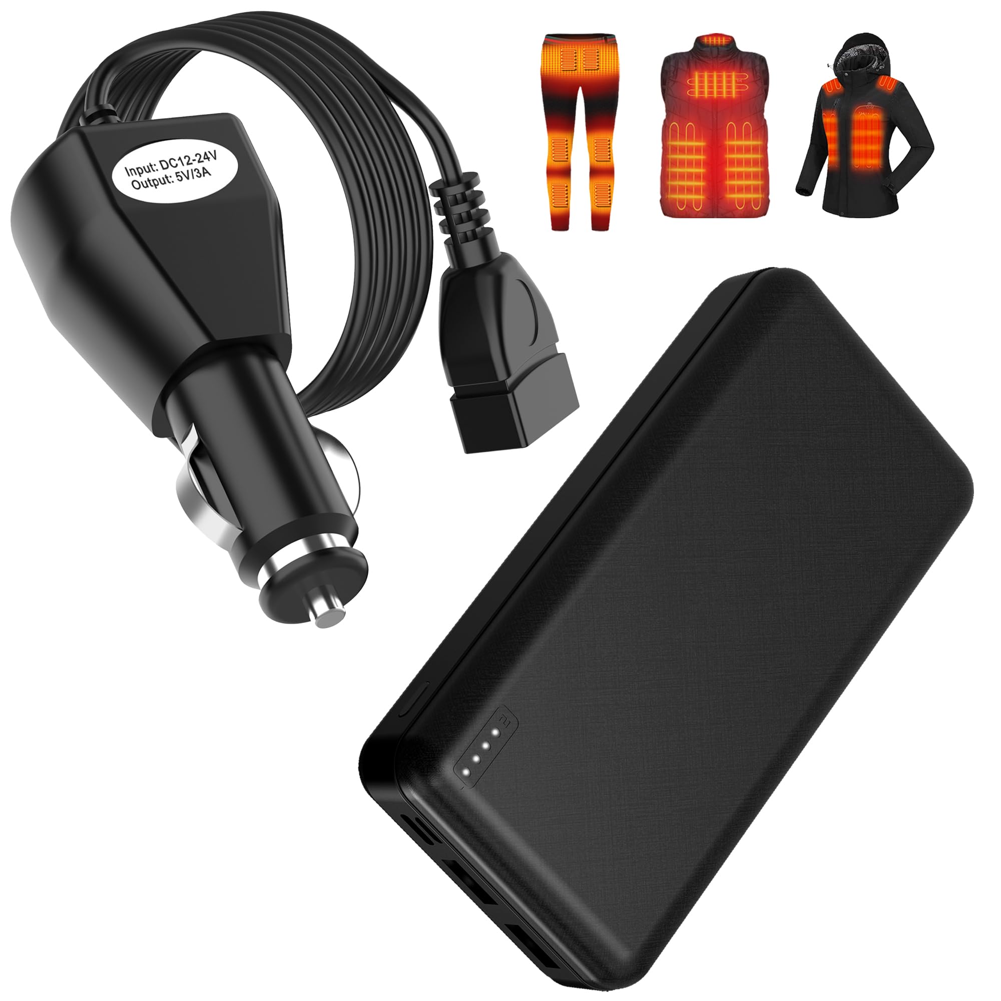 Amazon.com: 5V 2A 20000mah Heated Vest Heated Jacket Battery Pack Power ...