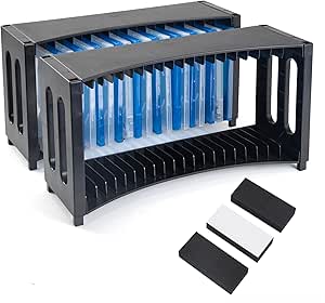 Amazon.com: alavisxf xx DVD Storage Rack, Upgrade 2 Pack Stackable ABS ...