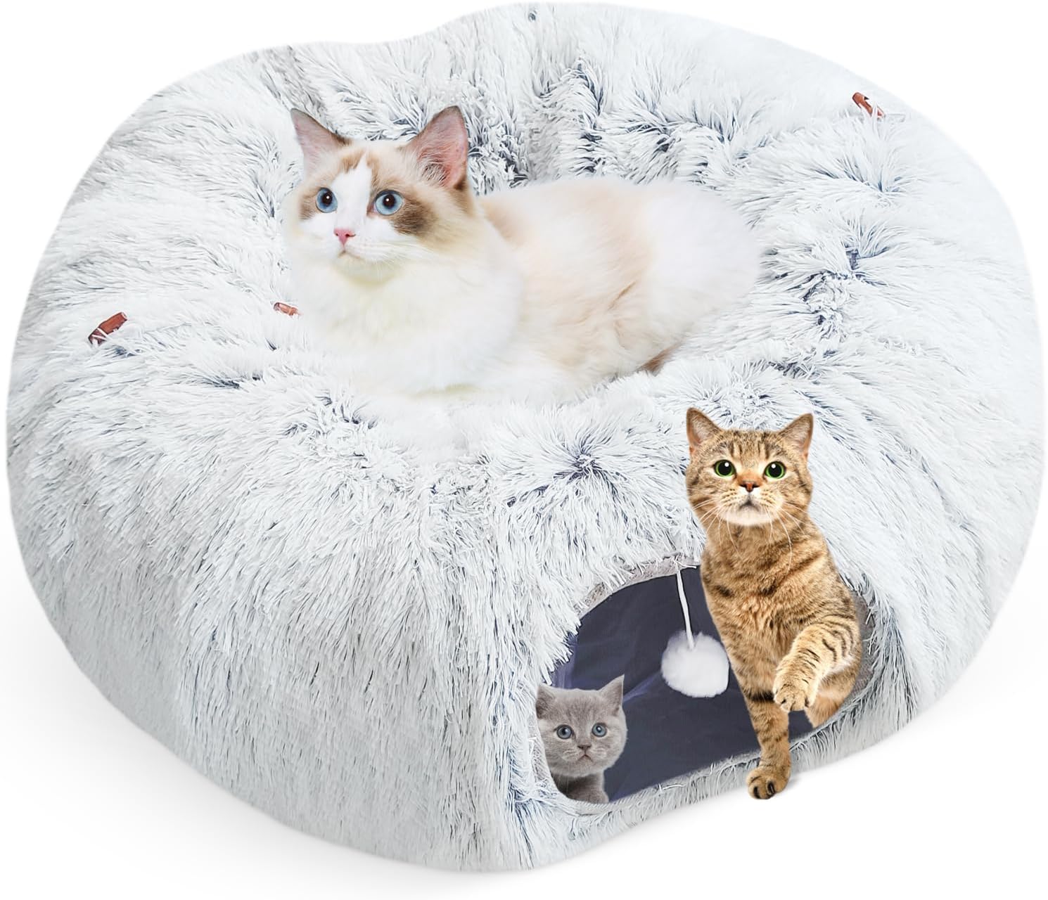 GNCLOUD Cat Tunnel Cave Cat Beds Felt Cat Caves Tunnel Interactive Cat ...