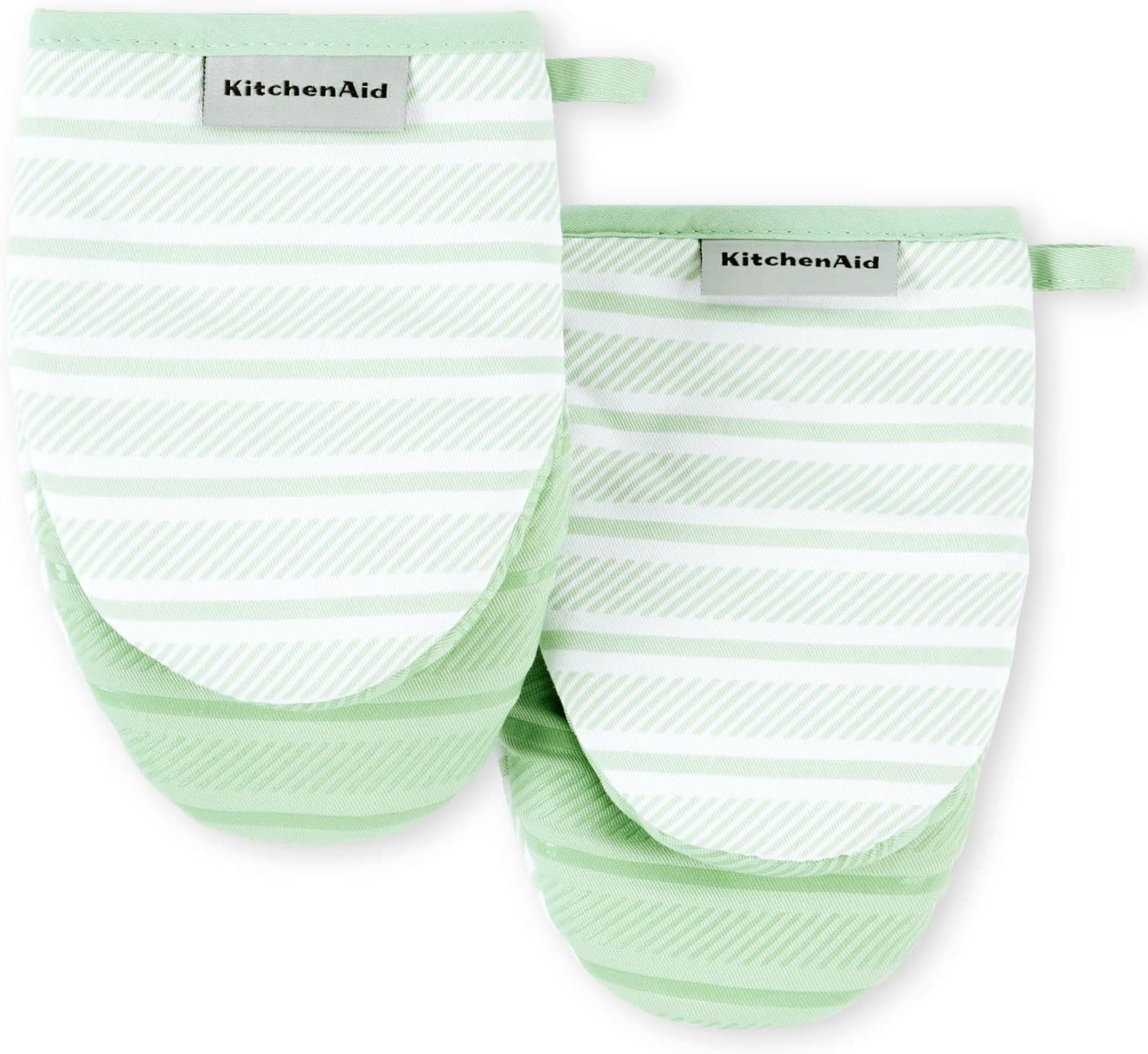 Amazon.com: KitchenAid Albany Mini Oven Mitt 2-Pack Set, Pistachio, 5.5 ...