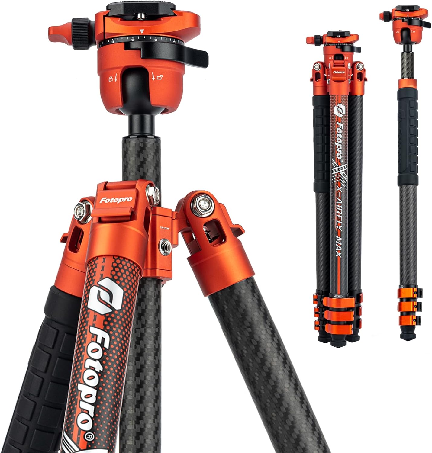 Amazon.com : Fotopro 65.4" Carbon Fiber Travel Tripod, Professional ...