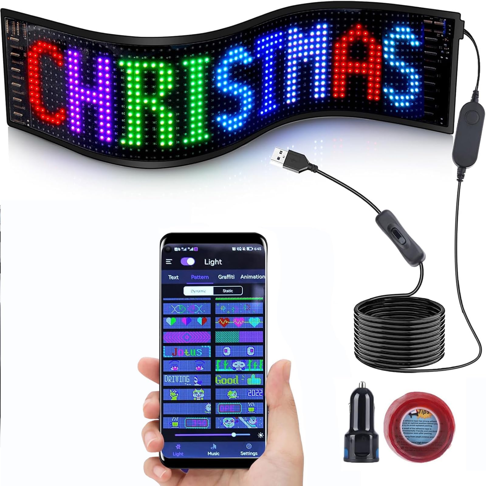 Amazon.com: Programmable Led Sign, 15''x4'' Pre-made Animations ...