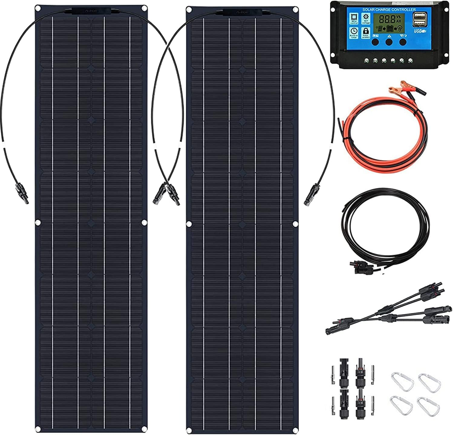 Amazon.com: PUSHIZHIGUANG 400 Watt Solar Panel Kit, with Charge ...